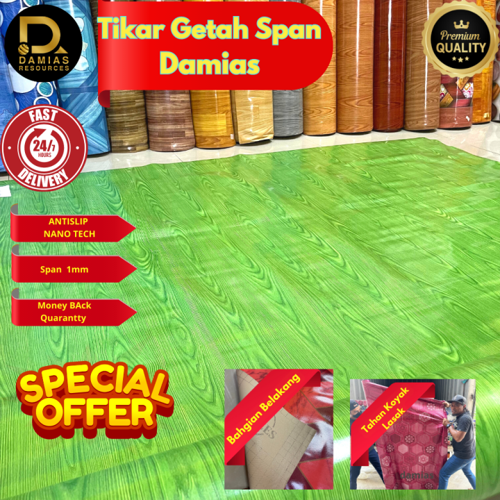 Tikar Getah Span Bercorak 18 Meter dan Ketebalan Span 1mm Deco Rumah ...