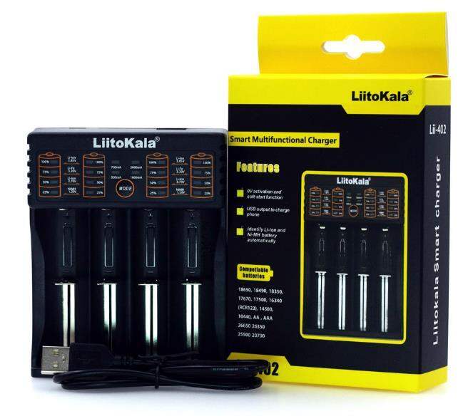 LiitoKala Lii-402 Smart Universal Lithium Li-ion Battery Charger 18650 ...