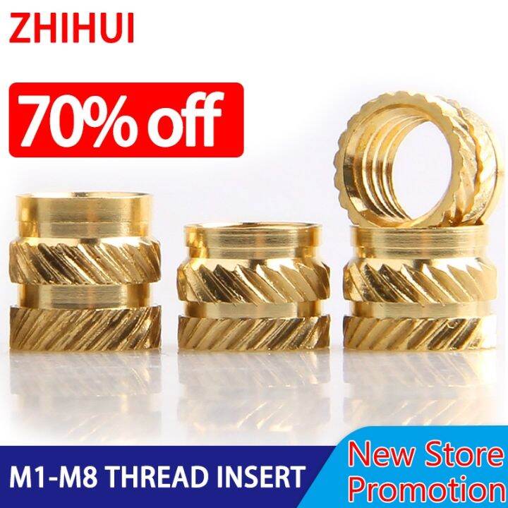 M1 M1.4 M1.6 M1.7 M2 M2.5 M3 M4 M5 M6 M8 Brass Heat Threaded Insert Nut Hot Melt Knurled ...