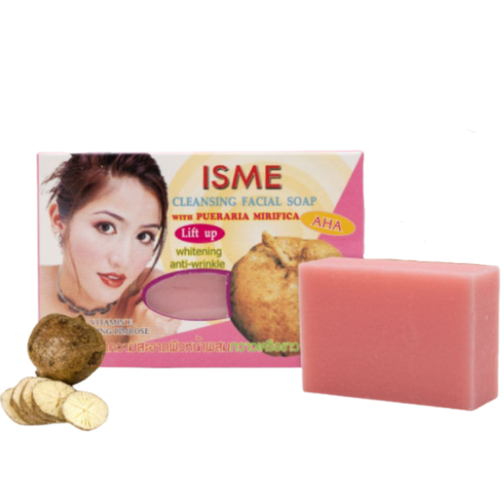 ISME อิสมี สบู่กวาวเครือขาว สบู่กระชับผิวหน้า สูตรกวาวเครือ 50 กรัม ของแท้ 100% | Lazada.co.th