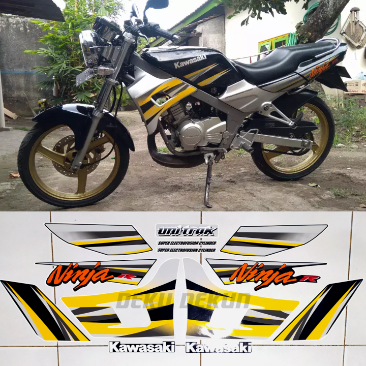 striping ninja r kis hitam 2004 tahan vernis full set kanan kiri ...