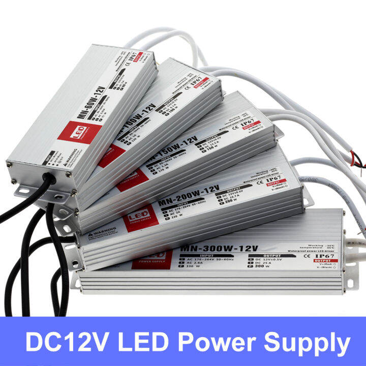 LED Driver DC12V DC24V IP67 Waterproof Lighting Transformers for Outdoor Lighs Power Supply 10W ...