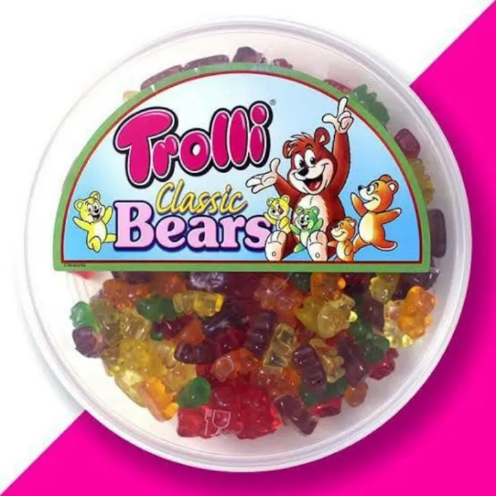 Classic Gummy bear / Sour Glowworms / Neon Squiggles (Trolli 500g ...