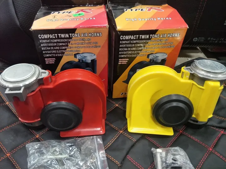 Compact twin tone air horns Car Truck Horn Compact Electric Pump Air ...