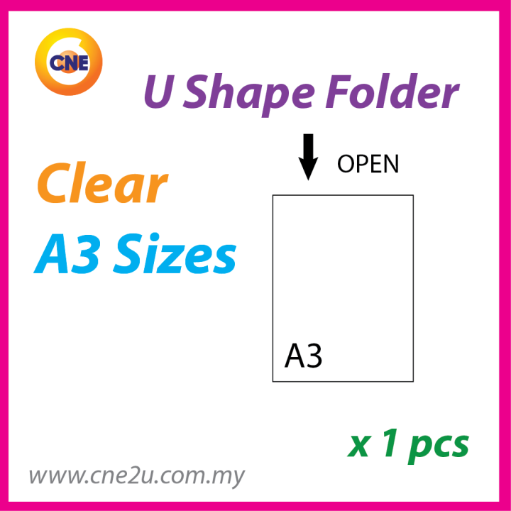 U Shape Clear Folder A3 Size | Lazada