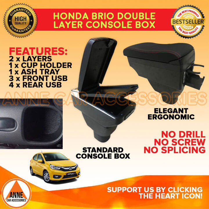 Car Armrest Honda Brio 2017 2018 2019 2020 2021 2022 2023 Accessories ...