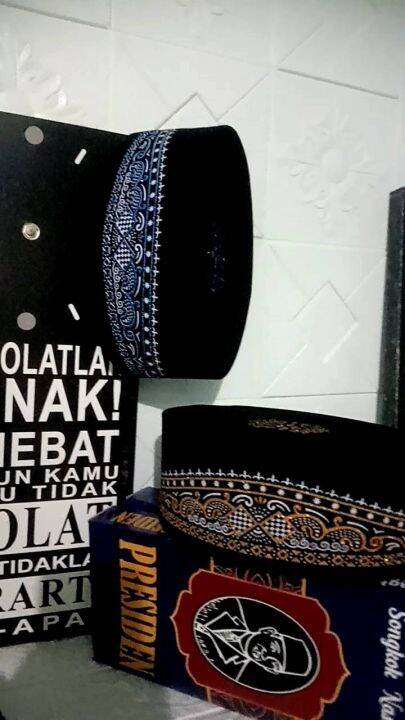 songkok/kopyah batik kuning/biru | Lazada Indonesia