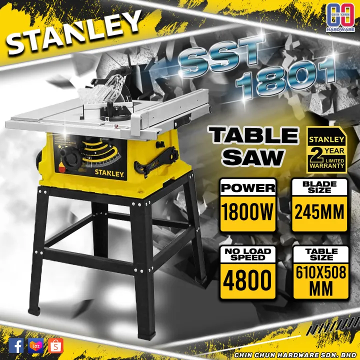 STANLEY 1800W SST 1801|SST1801 BI TABLE SAW WITH STAND COMBO ORBITAL ...