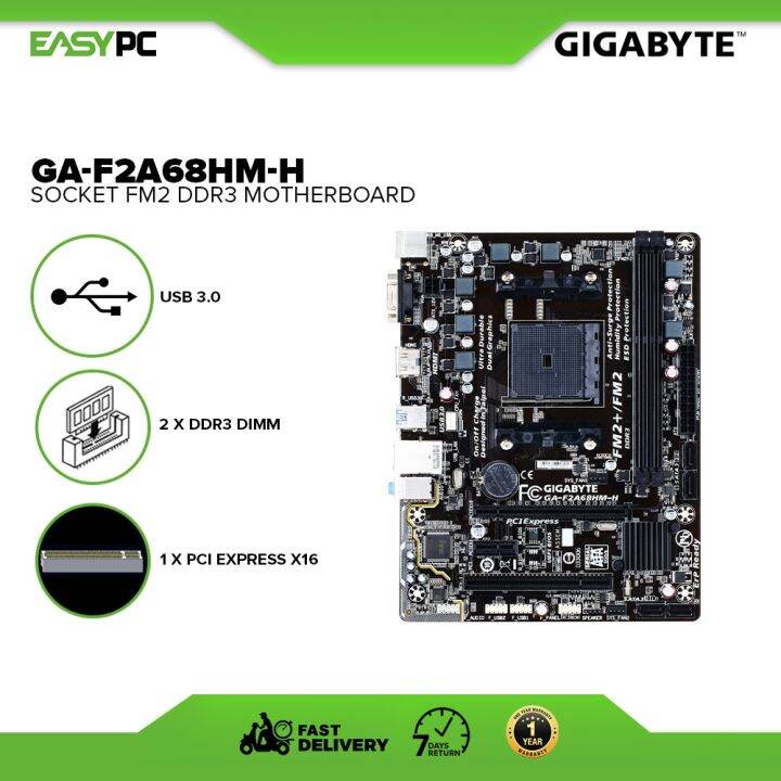 EasyPC Gigabyte GA-F2A68HM-H Socket Fm2 Ddr3 Motherboard, nd New DDR3 ...
