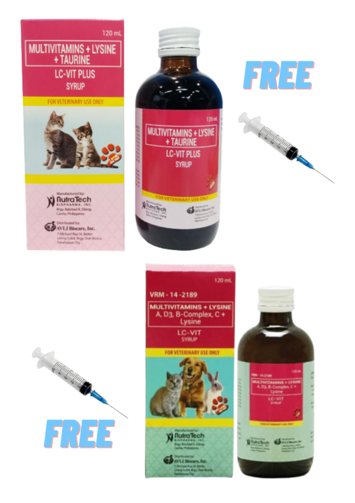 Lc- Vit Plus w/ FREE syringe - 120mL 60mL Syrup Multivitamins for Pets ...