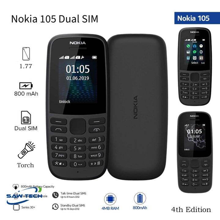 NOKIA 105 ORIGINAL BASIC KEYPAD PHONE DUAL SIM | Lazada PH