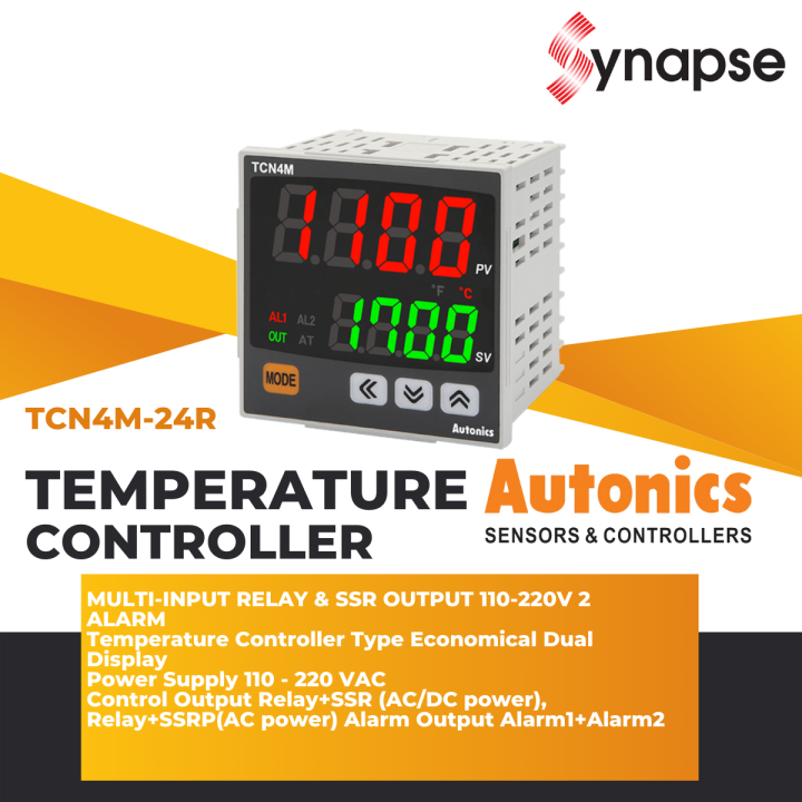 AUTONICS TEMPERATURE CONTROLLER TCN4M-24R 3 X 3 72MM X 72MM MULTI-INPUT RELAY & SSR OUTPUT 110 ...