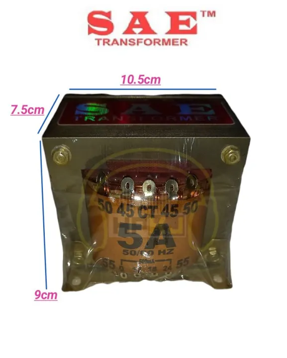 TRAFO TRANSFORMER SAE 5A CT 55 MURNI travo sae 5 amper ct 55v | Lazada ...