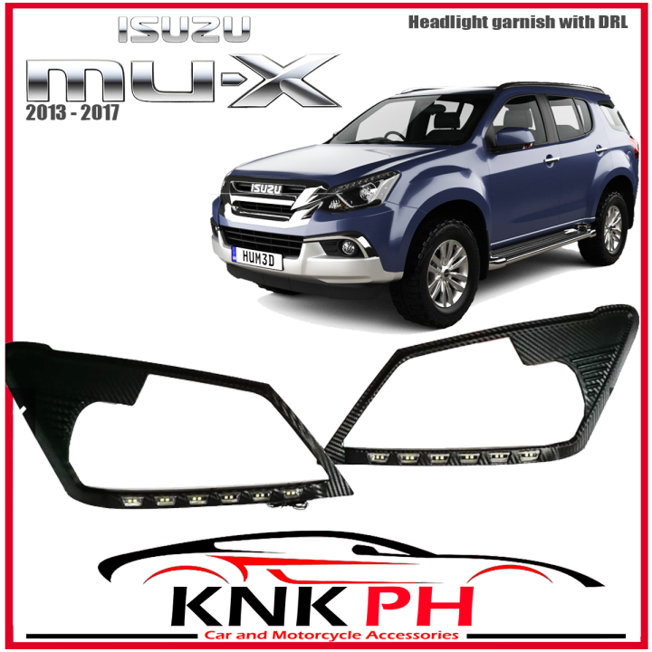 Isuzu Mux 2013-2017 Head Light Cover Garnish Carbon Fiber with DRL Led ...