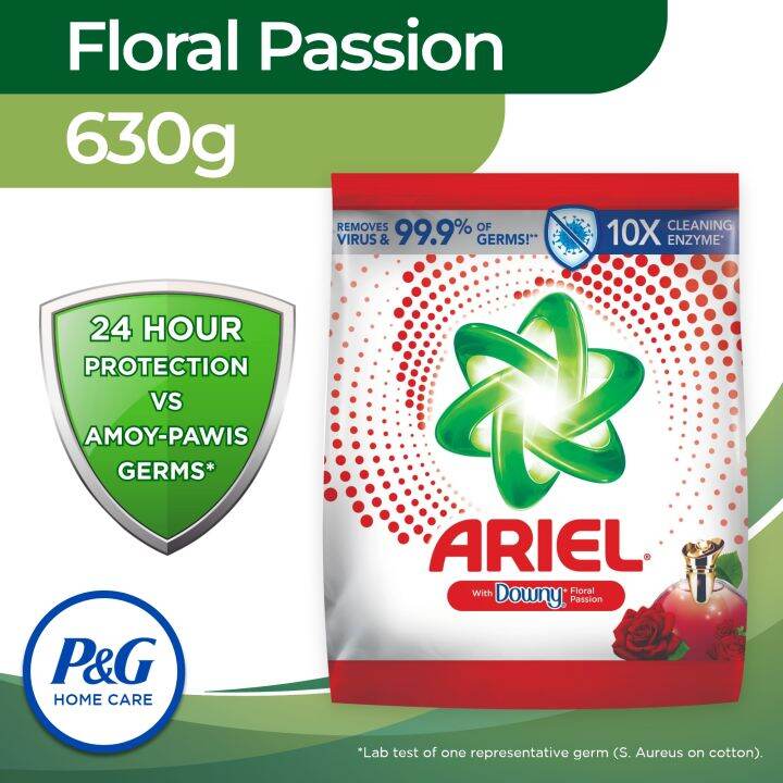 Ariel Powder Detergent with Downy Floral Passion 630g (Laundry Detergent, Laundry Powder ...