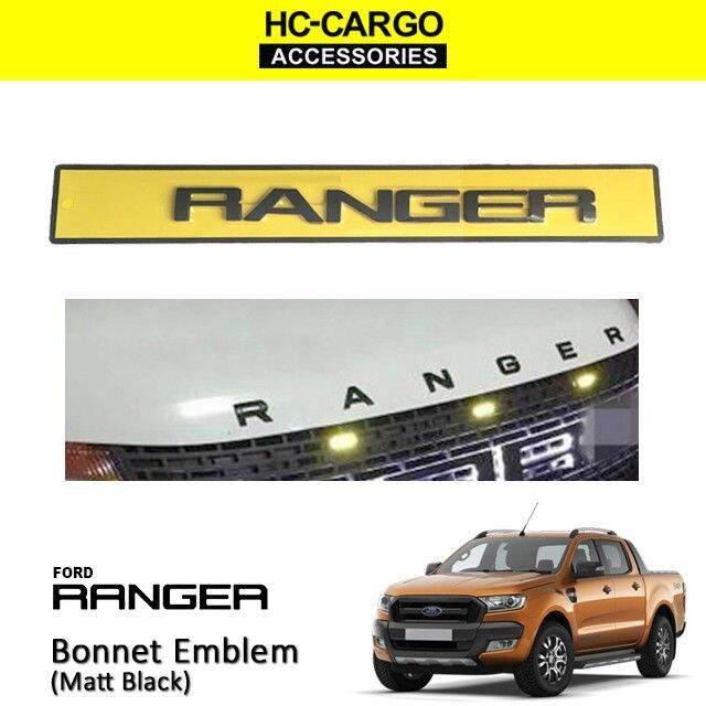 Ford Ranger Bonnet wording Emblem Logo 3D - Bonnet Emblem Logo (Matt ...