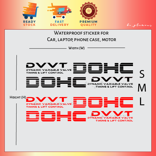 [2pcs] DVVT DOHC car Sticker Reflective perodua myvi alza bezza Stiker ...