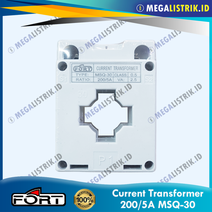 FORT CURRENT TRANSFORMER 200/5A MSQ-30 / CT PANEL METER 200 AMPERE ...