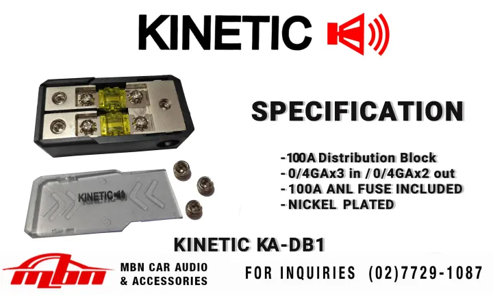 Kinetic 100A Distribution Block with ANL Fuse (KA-DB1) | Lazada PH