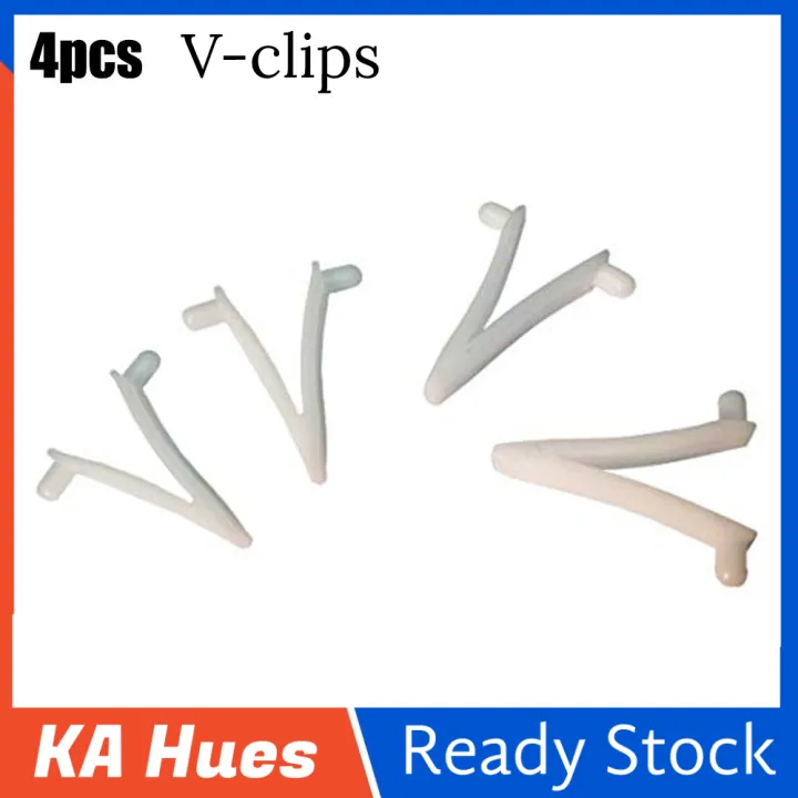 Swimming Pool V-clips V Style Spring Clip Swimming Pool White 4pcs NEW ...