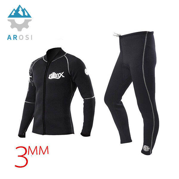 3mm neoprene winter thermal wetsuit jacket Men's lightning-proof scuba ...