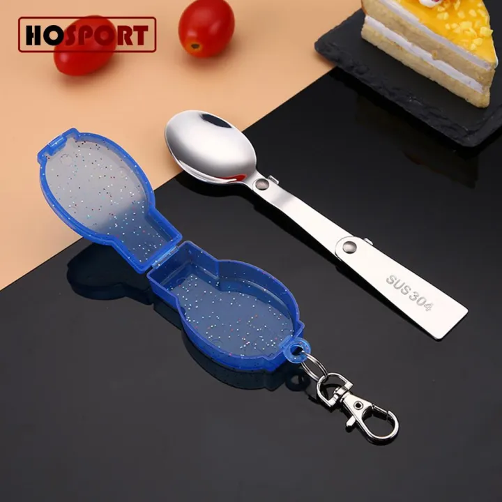 [HOSPORT] Stainless Steel Folding Spoon Cutlery Portable Outdoor Travel ...