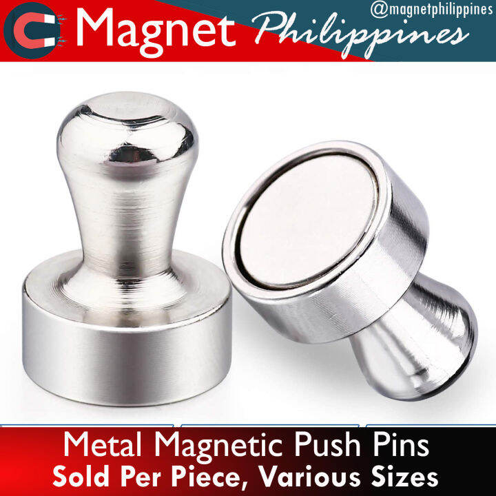 N52 Neodymium Magnetic Push Pin SILVER METALLIC STEEL Type [B-SERIES ...