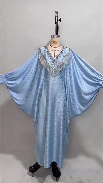 รอมฎอนโมร็อกโก K aftan พรรคมุสลิมชุดผู้หญิงดูไบ A Baya พู่คริสตัลตุรกี ...