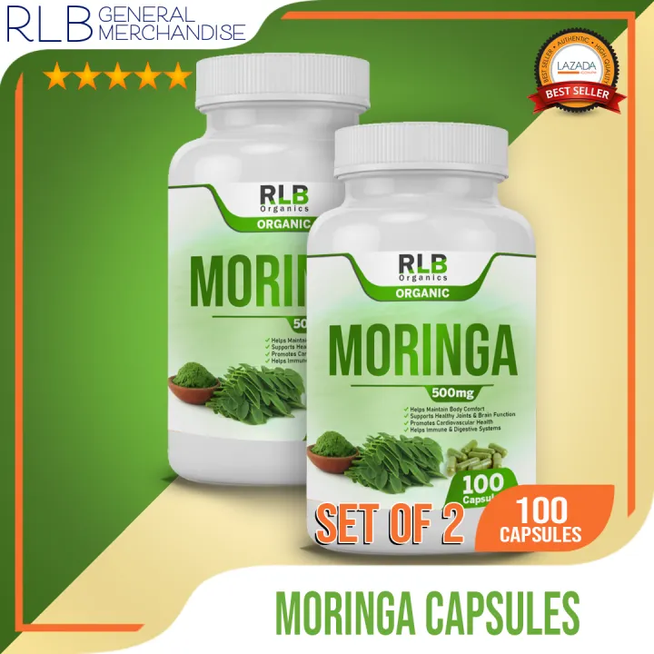 Set of 2 - Pure Organic Natural Moringa Malunggay Capsules (100 ...
