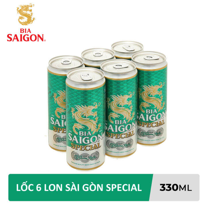 LỐC 6 LON BIA SÀI GÒN SPECIAL SABECO 330ML | Lazada.vn