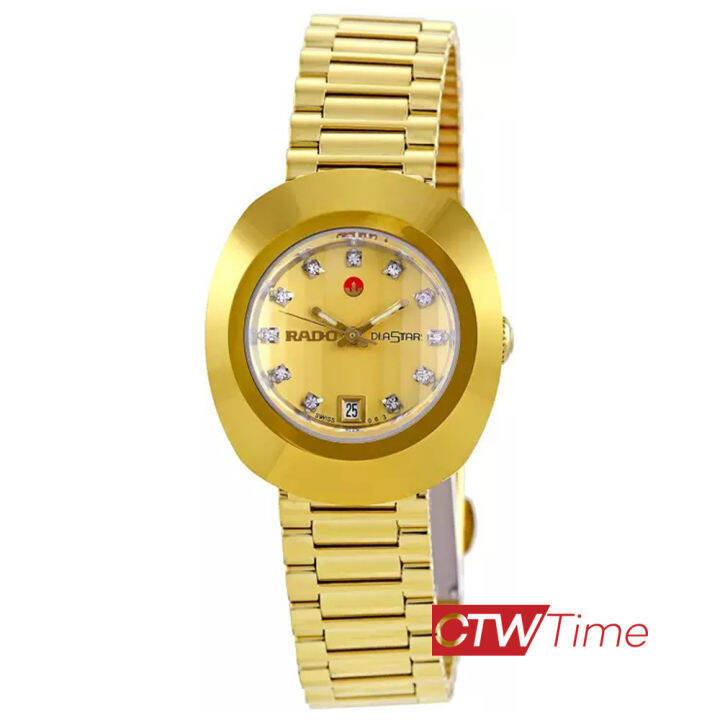 Rado Diastar Automatic นาฬิกาข้อมือสุภาพสตรี 11 พลอย สายทอง รุ่น ...