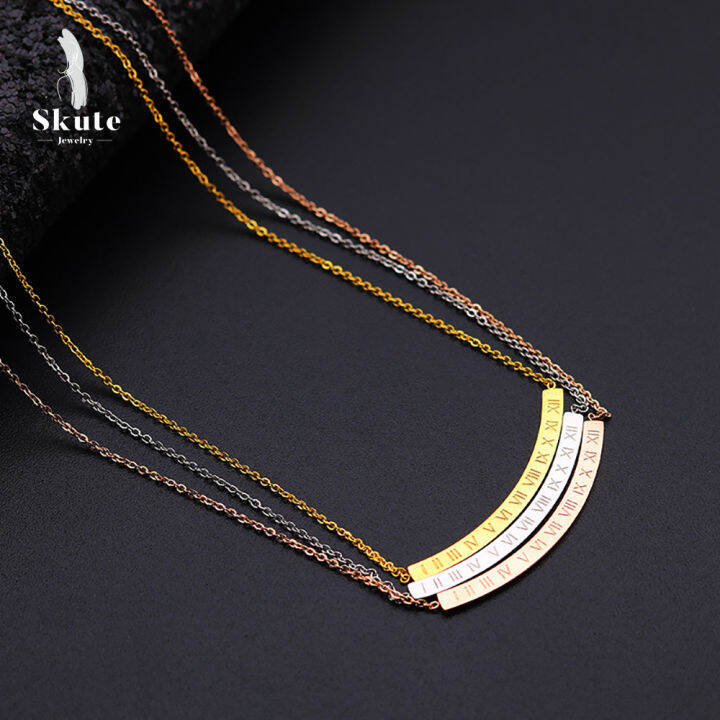 Skute แฟชั่นยุโรปและอเมริกาสร้างสรรค์เหล็กไทเทเนียมเลขโรมันสี่เหลี่ยม ...