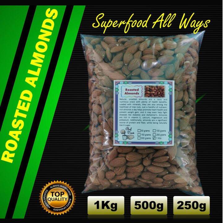 Roasted Whole Almonds 1 KG, 500g, 250g | Lazada PH