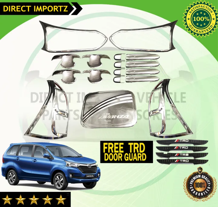 Toyota Avanza 2016 to 2018 Combo Set Garnish Cover CHROME with FREE TRD ...