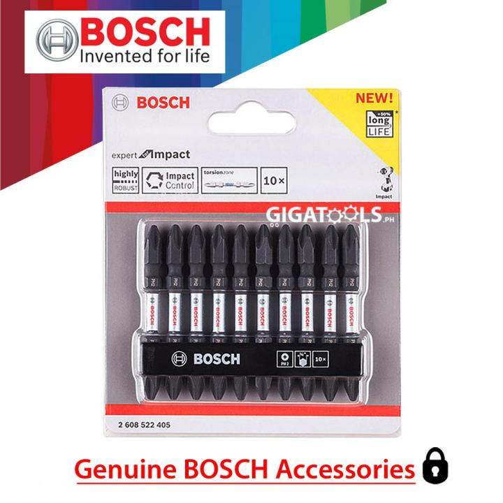 New Bosch Magnetic Impact PH2 Double Ended Philips Screwdriver / Screw Bits 65mm ( 10's ...