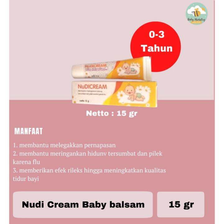 (new) Nudi Cream Baby Balsam 15gr / Balsam Batuk Pilek Bayi dan Anak ...