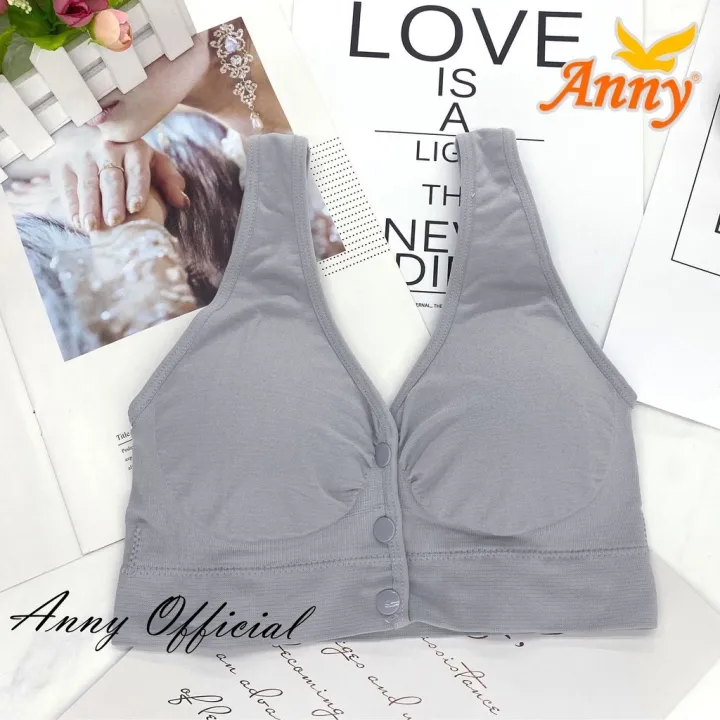 ชุดชั้นใน เสื้อใน Anny E03/E02 บรา กระดุมหน้าทรงเสื้อกล้าม ฟองน้ำเสริมถอดได้ ไร้โครงเนื้อผ้านุ่ม ...