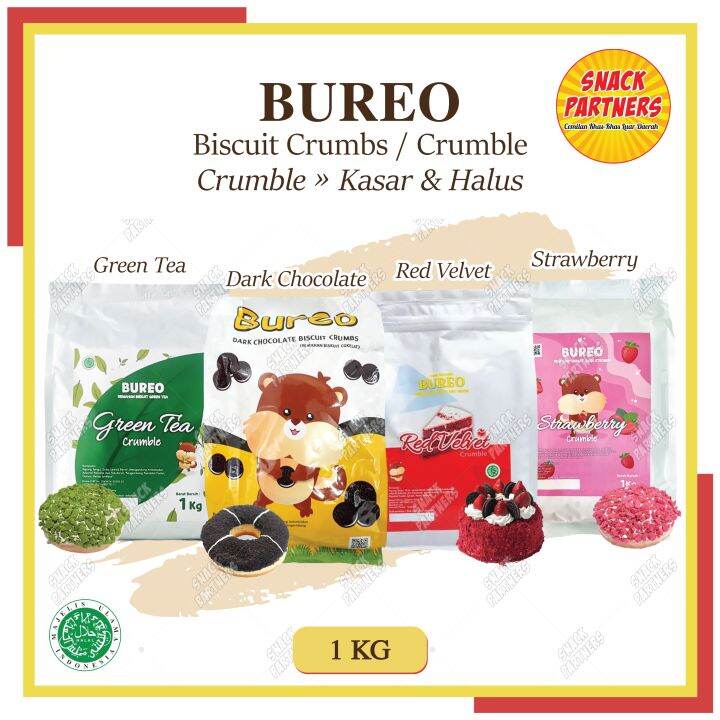 BUREO Biscuit Crumble 1 KG / REPACK 250 500 GR - Bubuk Remahan Biskuit ...