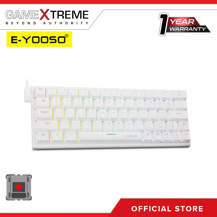E-Yooso Z-11 RGB Four Mode 2.4G Bluetooth Wireless Mechanical Gaming Keyboard [White] [Red ...