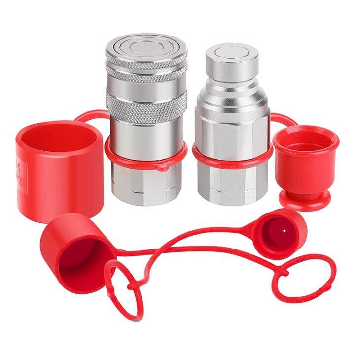 1/2Inch NPT Hydraulic Coupler Skid Steer Bobcat Flat Face Quick Connect ...