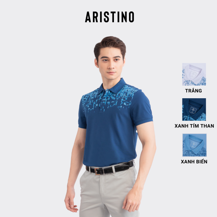 Áo polo ngắn tay ARISTINO phom slim ôm nhẹ, họa tiết in năng động, khỏe khoắn - APS148S3 | Lazada.vn