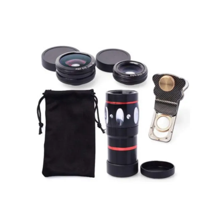 Apex 4 in 1 Universal Clip Lens Kit - 10X Optical Zoom Telescope Lens ...