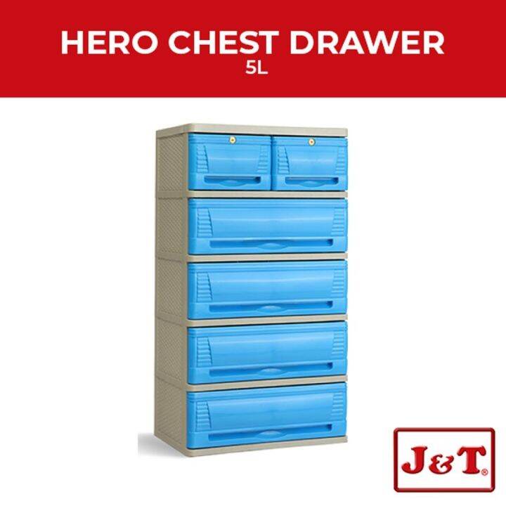 J&T Plasticware Hero Chest Drawer 5L Storage & Wardrobe Organiser ...