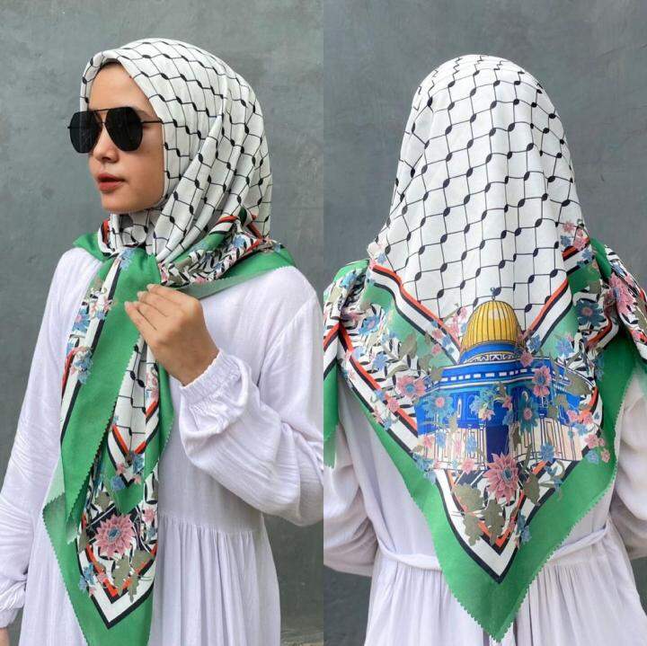 Hijab palestine s4 Voal motif / Hijab sublim printing | Lazada Indonesia