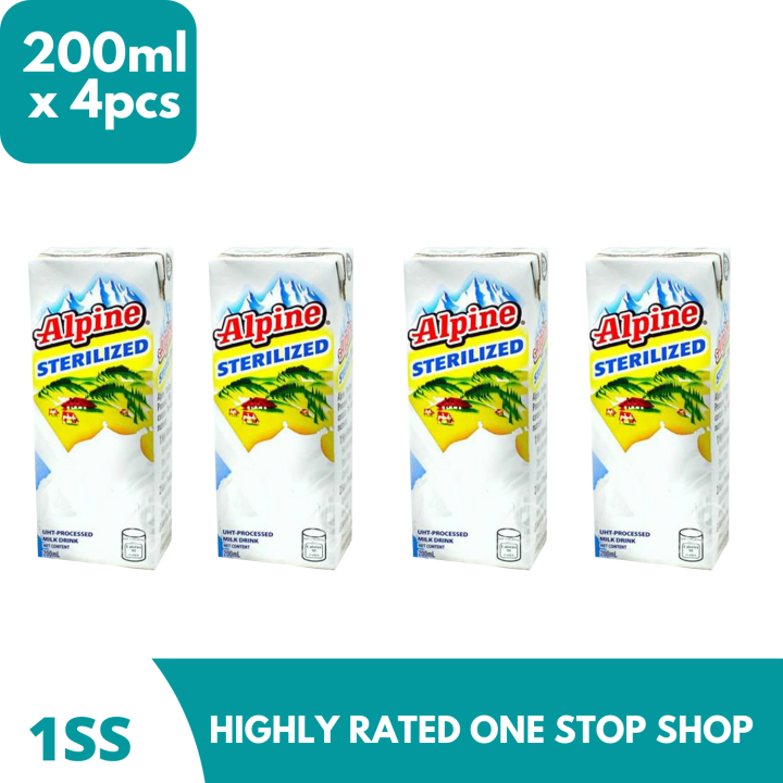 Alpine Sterilized Milk Drink 200ml x 4pcs | Lazada PH