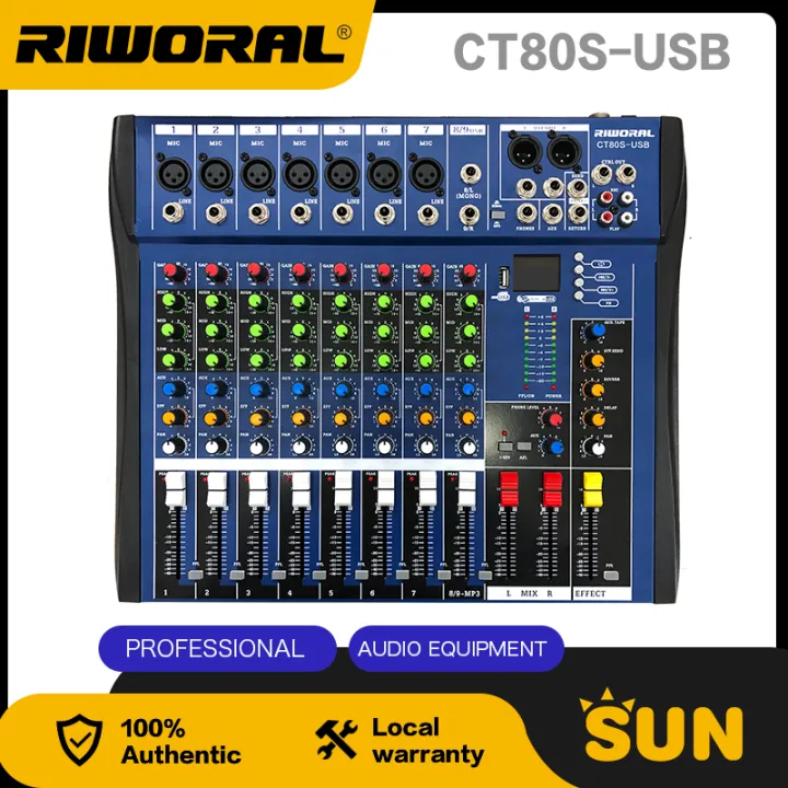 RIWORAL Aduio Mixer ct80s-sub 8 channel mixer Multi-channel input and ...