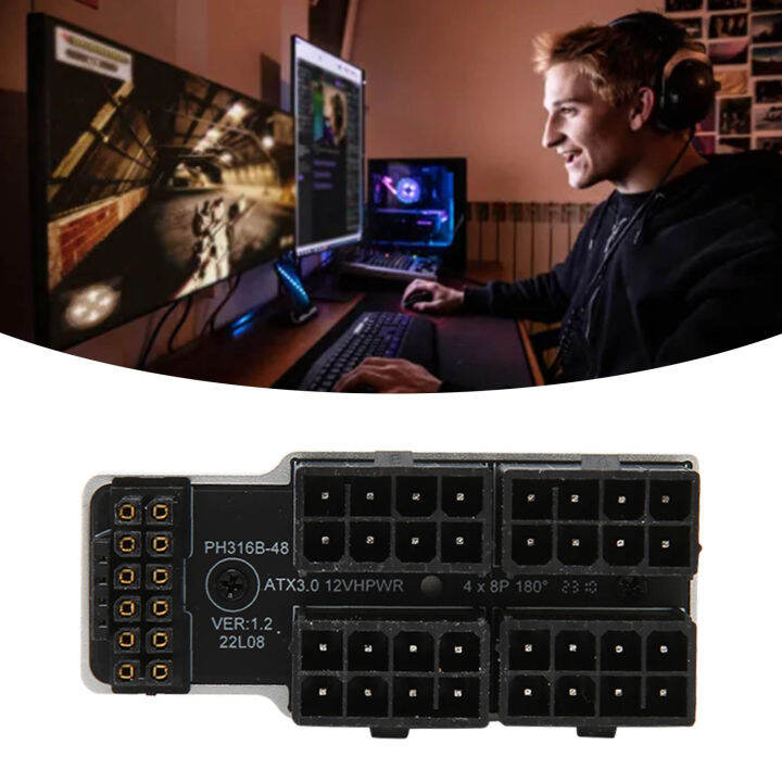 อะแดปเตอร์ GPU มุม32P ถึง16P สายกราฟฟิกการ์ดบอร์ดอะแดปเตอร์180องศาสำหรับเดสก์ท็อป | Lazada.co.th