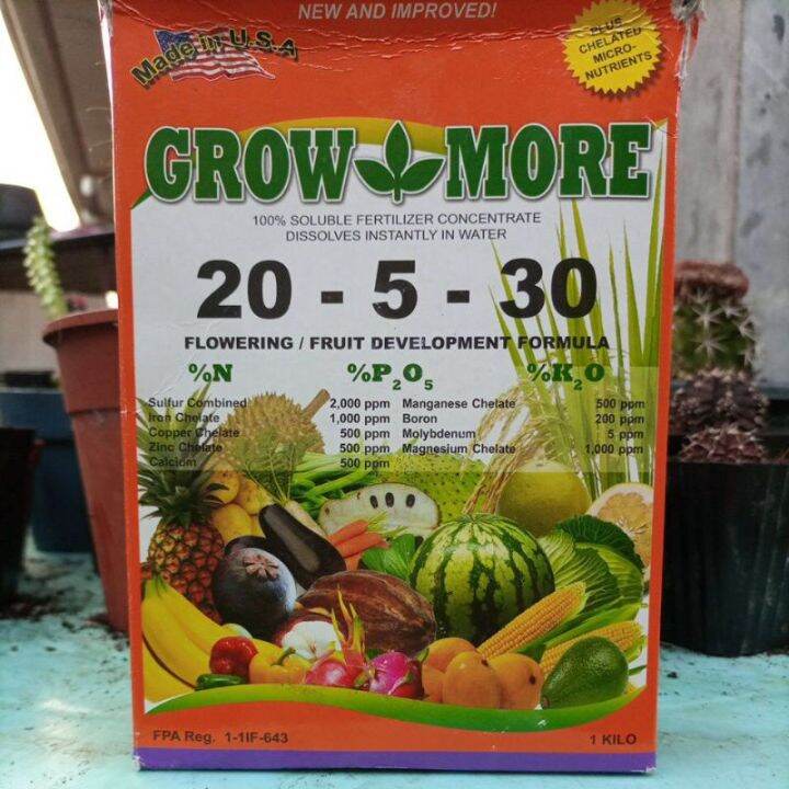 GROW MORE NPK 20-5-30 FERTILIZER (FPA REG. 1-1IF-643) | Lazada PH