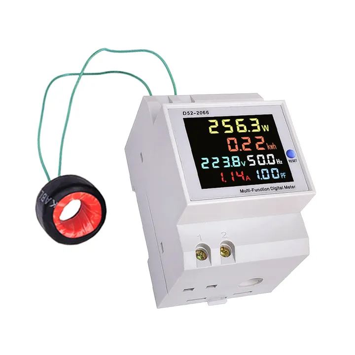 D52-2066 6 IN1 Din Rail AC Monitor Voltage Current Power Factor Active ...