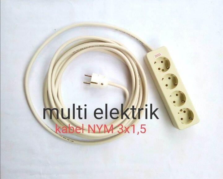 stop kontak uticon 4 lubang kabel kawat eterna ( 3x1.5 ) 2 meter - colokan listrik stopkontak ...